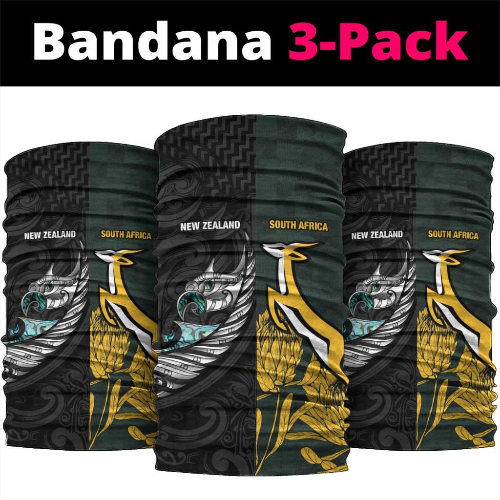 New Zealand vs South Africa Rugby Neck Gaiter Maori - African Pattern ...