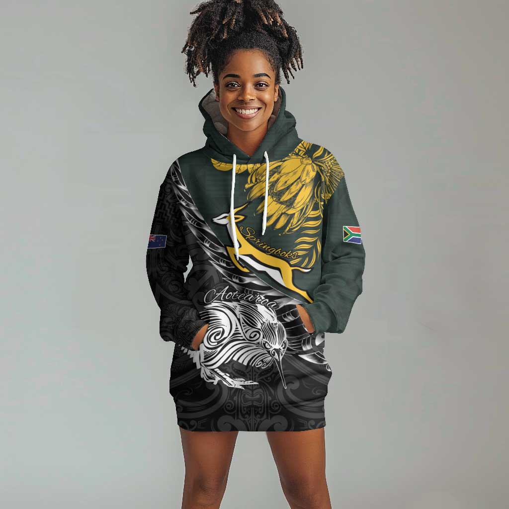 New Zealand vs South Africa Rugby Personalised Hoodie Dress Maori Kiwi ...