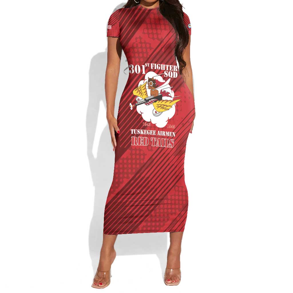 Personalized 301st Fighter Squadron WWII Short Sleeve Bodycon Dress Red ...