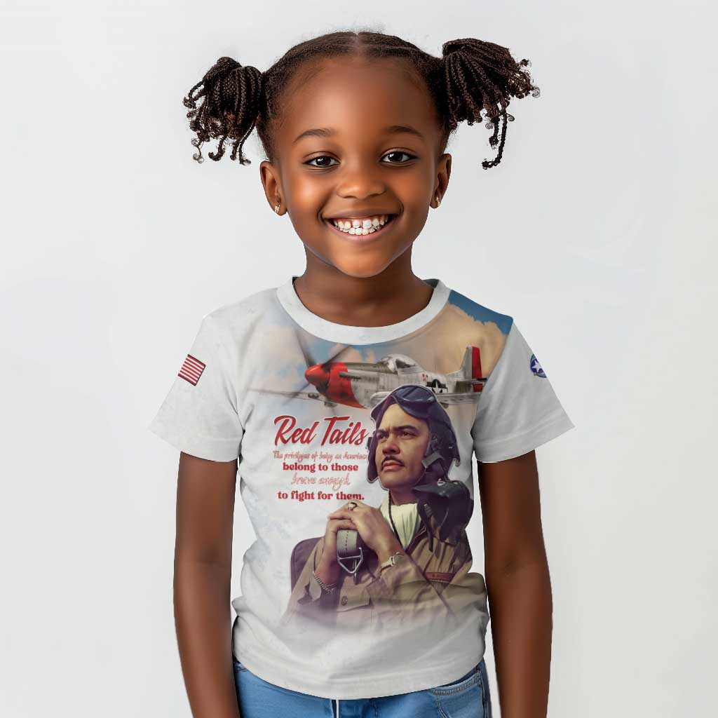 Sky Leaders of WWII Kid T shirt Red Tails Tuskegee Tribute by African Pride