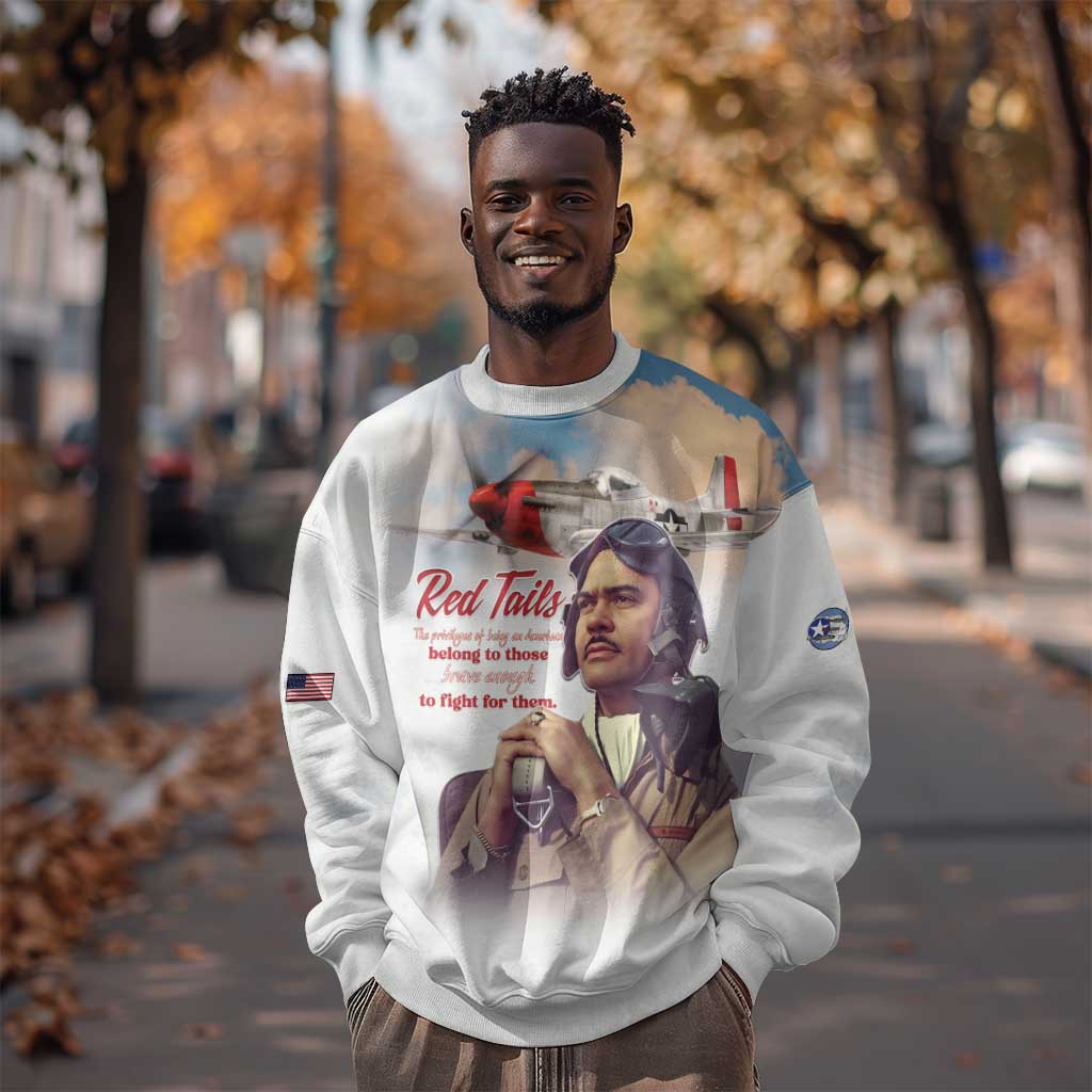 Sky Leaders of WWII Sweatshirt Red Tails Tuskegee Tribute by African Pride