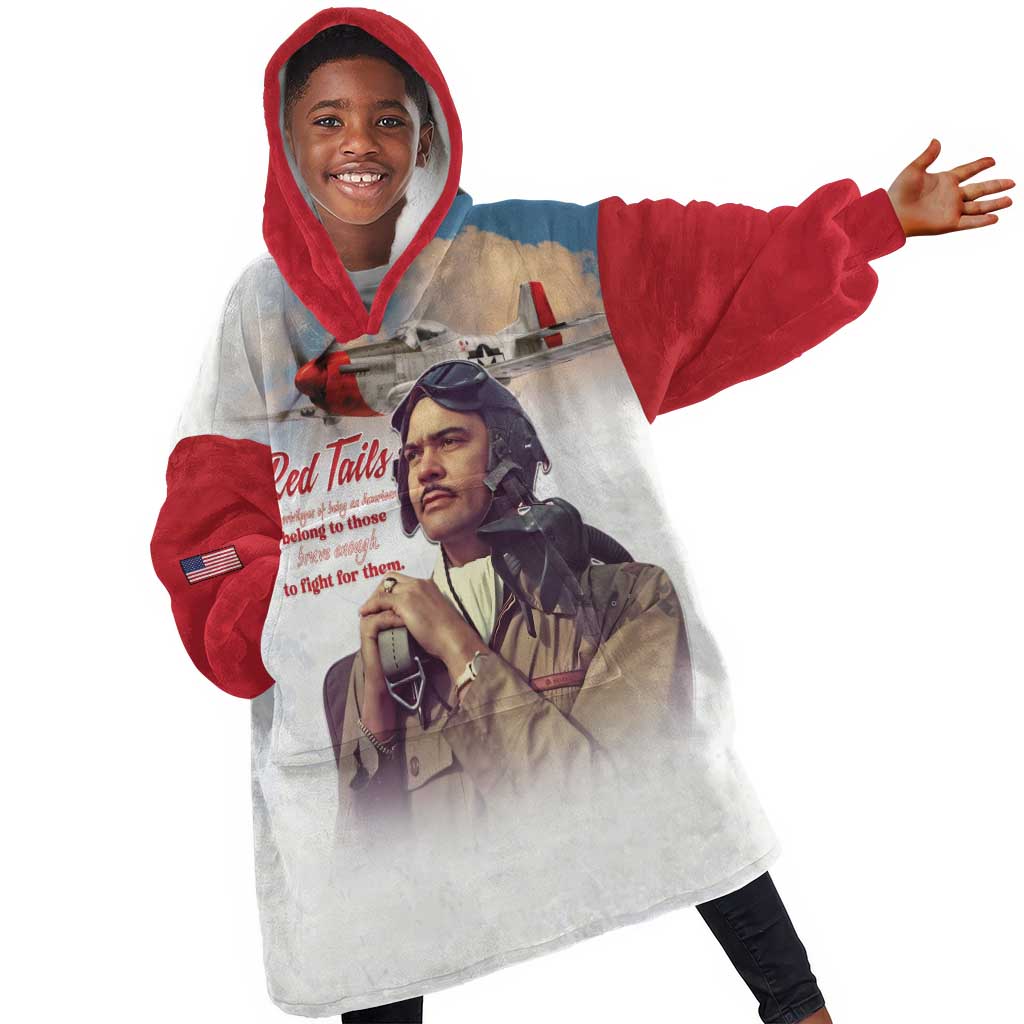 Sky Leaders of WWII Kid Wearable Blanket Hoodie Red Tails Tuskegee ...