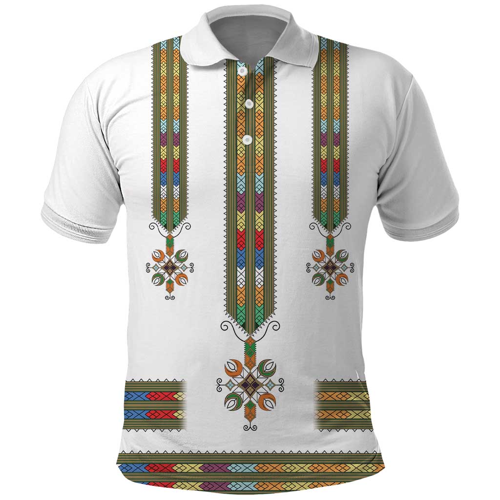 Ethiopia Polo Shirt Ethiopian Traditional Habesha Style by AfricanPride