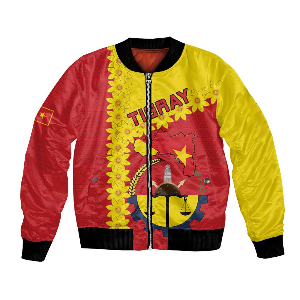 Tigray Ethiopia Bomber Jacket Tigray Seal With Flag Map - African ...