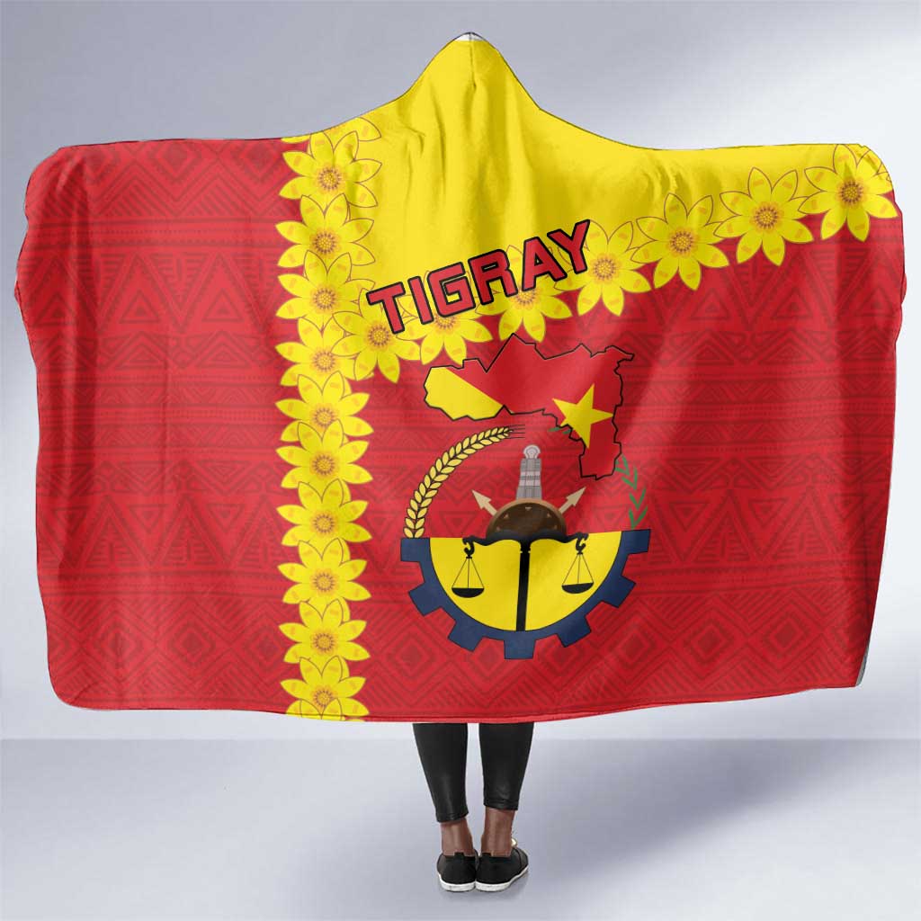 Tigray Ethiopia Hooded Blanket Tigray Seal With Flag Map - African ...