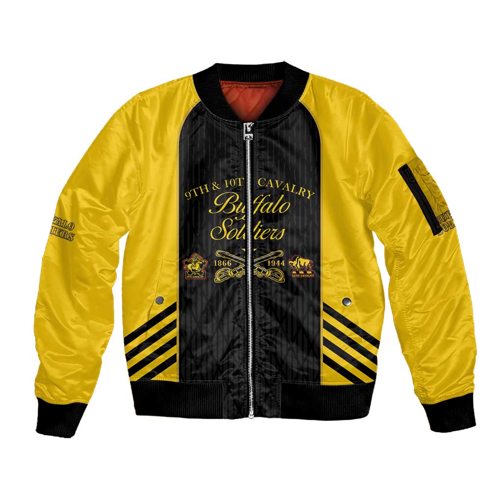 Personalized Buffalo Soldiers Sleeve Zip Bomber Jacket 9th & 10th ...