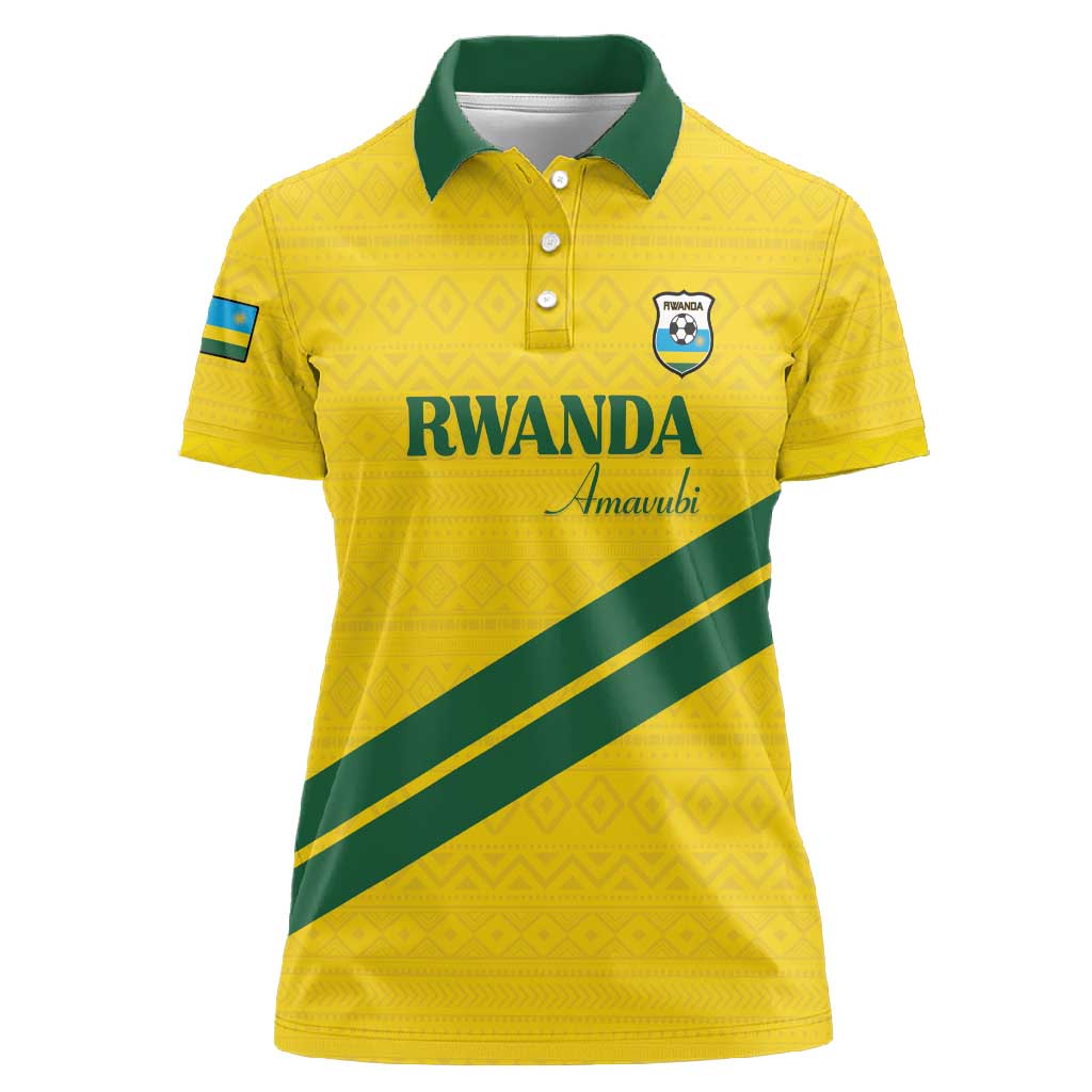 Custom Rwanda Football Women Polo Shirt Pride Of Rwanda - Yellow by ...