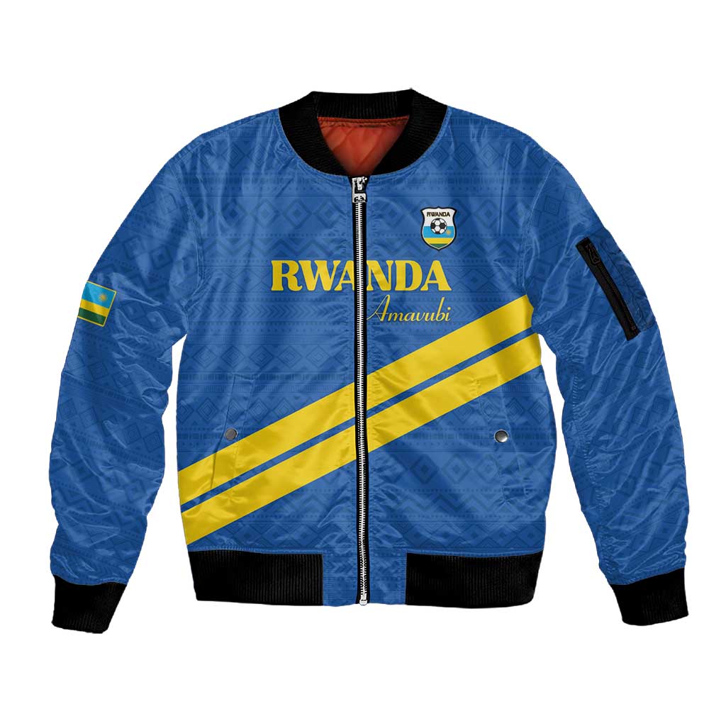 Custom Rwanda Football Sleeve Zip Bomber Jacket Pride Of Rwanda - Blue ...