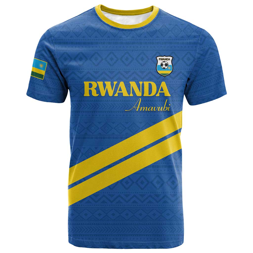 Custom Rwanda Football T shirt Pride Of Rwanda - Blue by African Pride