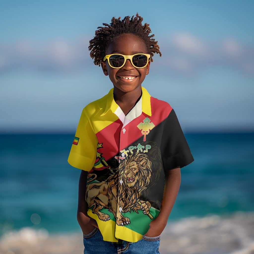Ethiopia Lion of Judah Kid Hawaiian Shirt Ethiopia Empire 1270-1974 by ...