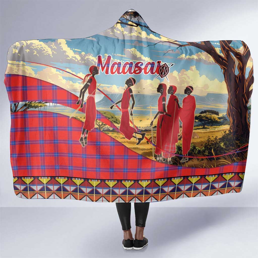 Maasai Adumu Dance Hooded Blanket Shuka Pattern - Kenya Safari by ...