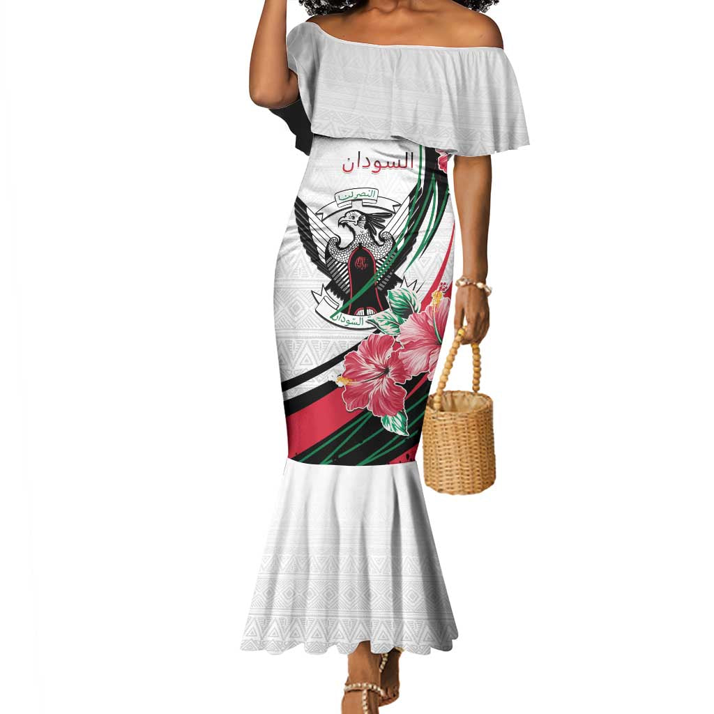 Personalized Sudan Mermaid Dress Sudanese Secretary Bird With Hibiscus ...