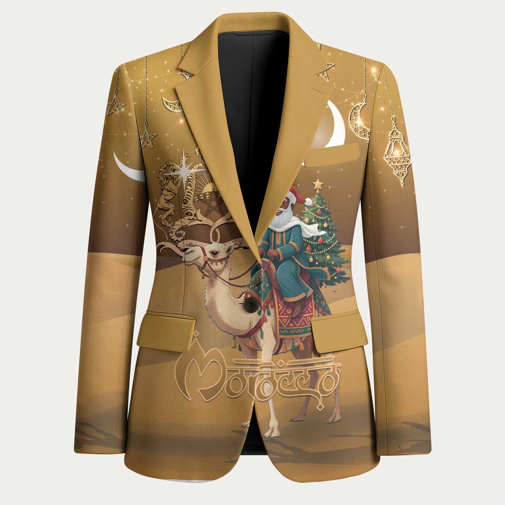 Morocco Christmas in Sahara Blazer Black Santa Riding Camel by African ...