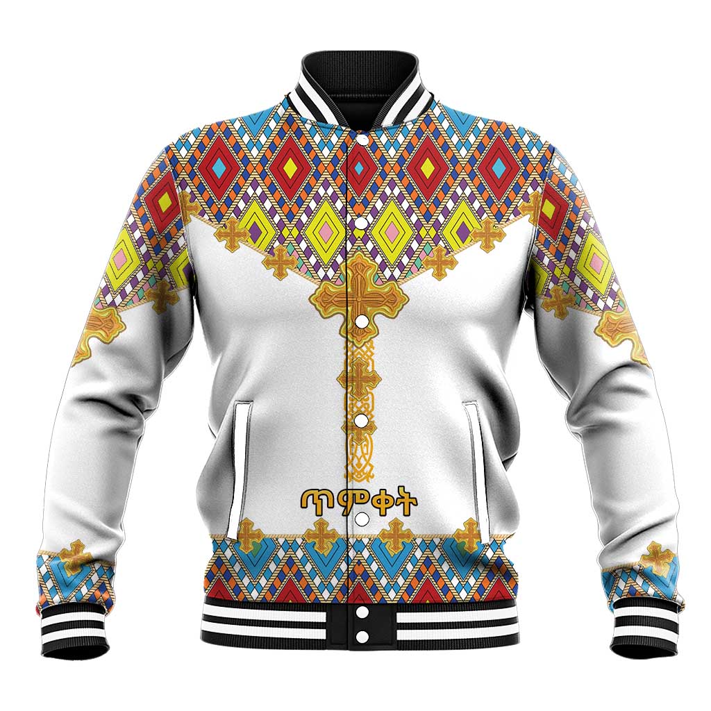Happy Ethiopian Timkat Baseball Jacket Cross Mix Tilet Pattern by ...