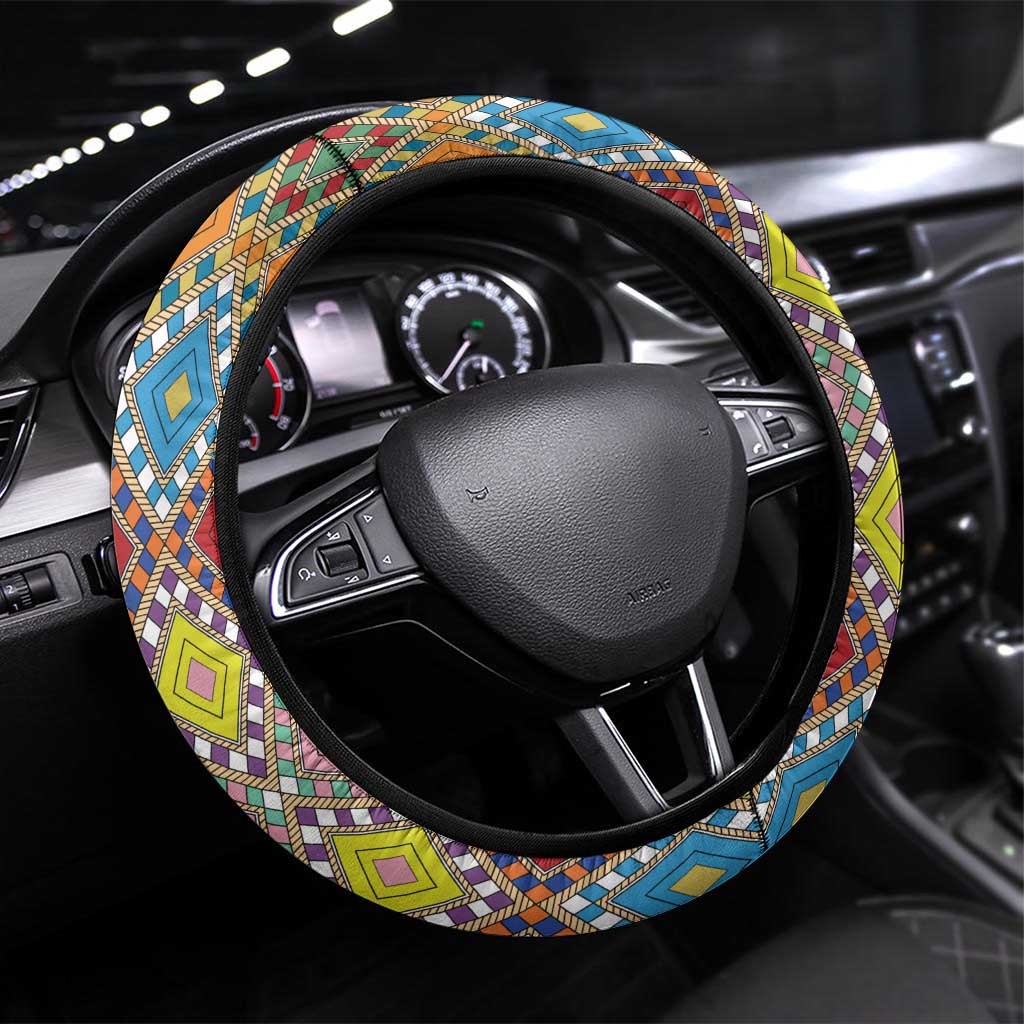 Happy Ethiopian Timkat Steering Wheel Cover Cross Mix Tilet Pattern by ...