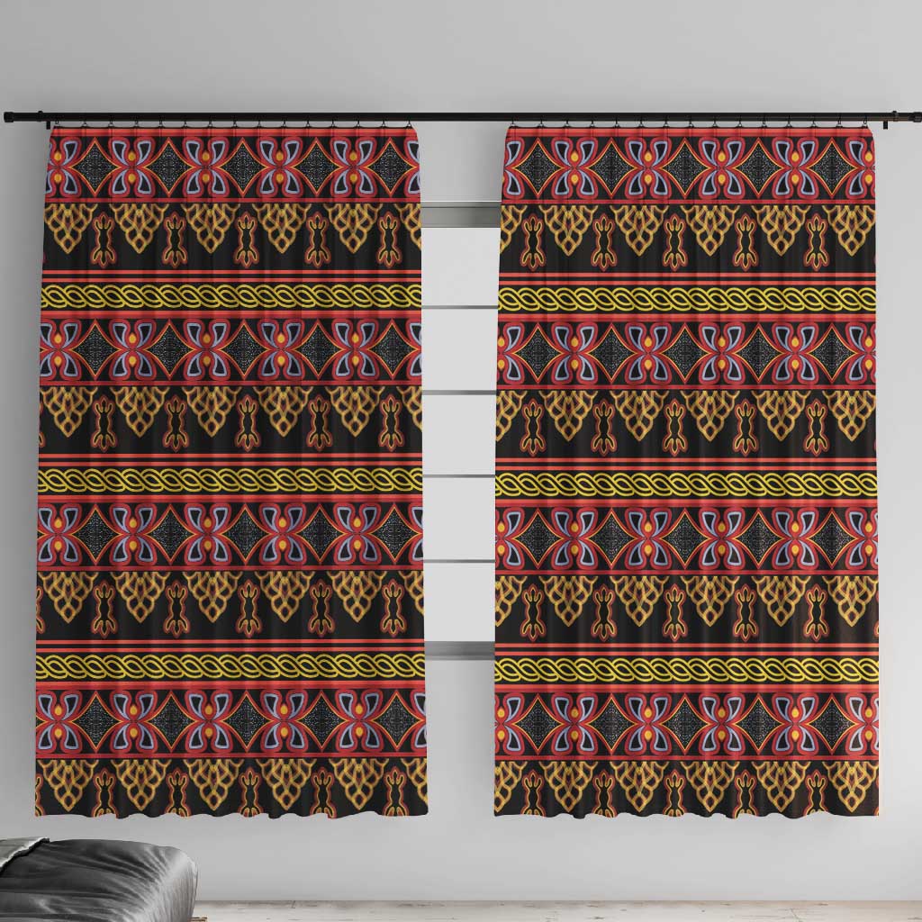 Toghu Cameroon Window Curtain Traditional Pattern by AfricanPride
