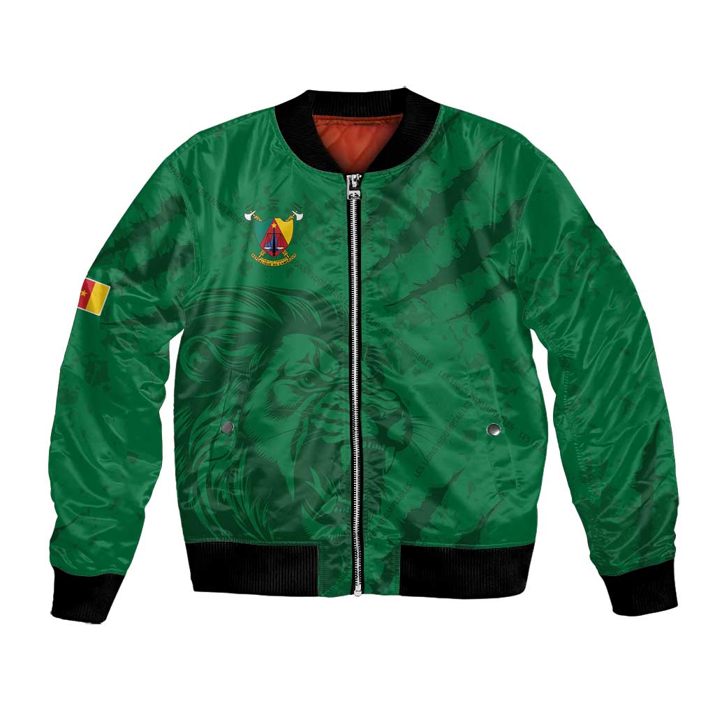 Custom Cameroon Football Bomber Jacket Go Les Lions Indomptables Go by ...