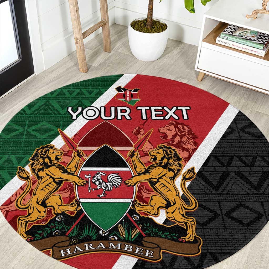 Personalised Kenya Round Carpet Flag Style - African Pattern by ...
