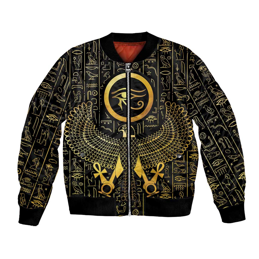 Ancient Egyptian Bomber Jacket Horus Falcon God by AfricanPride