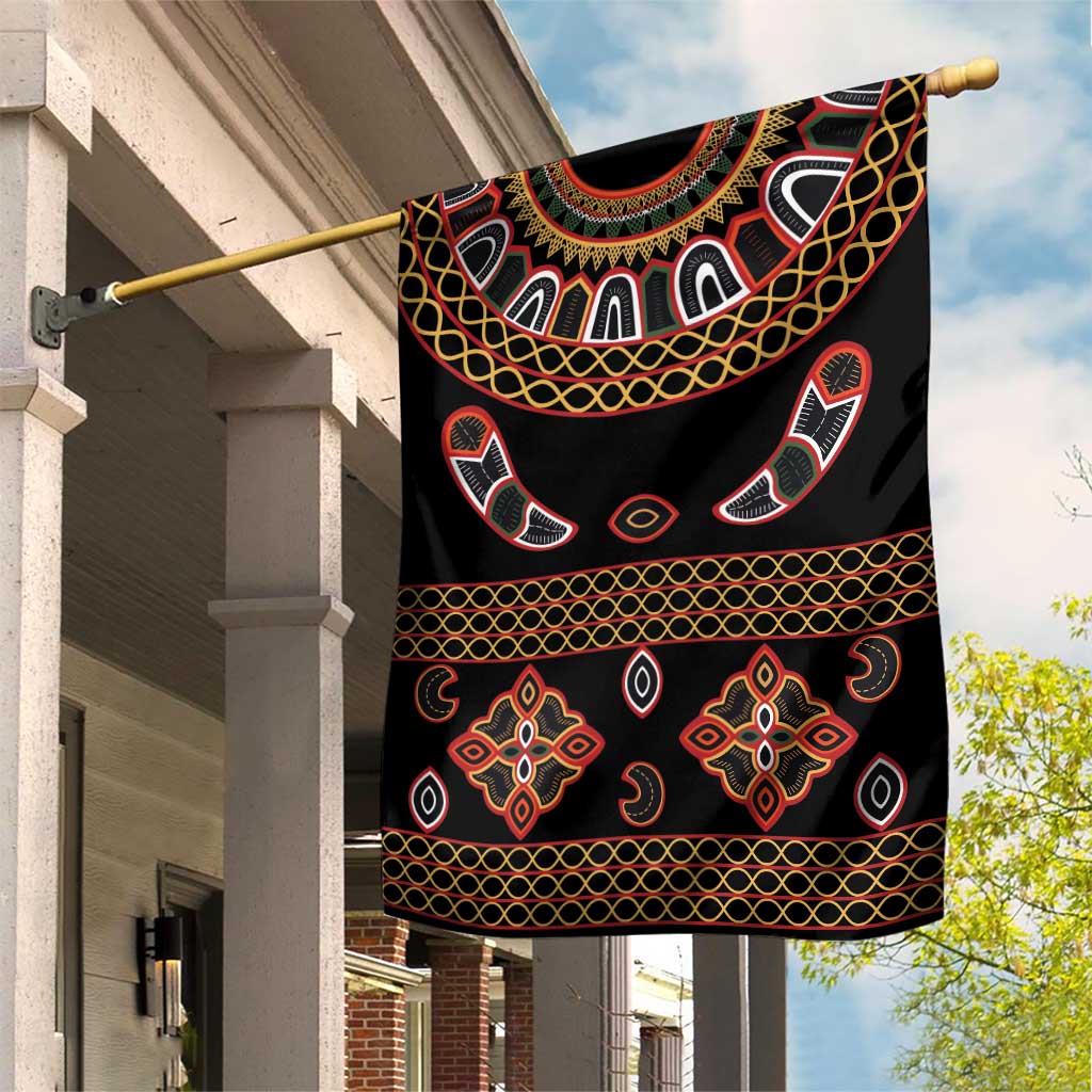 Cameroon Traditional Toghu Pattern Garden Flag by AfricanPride