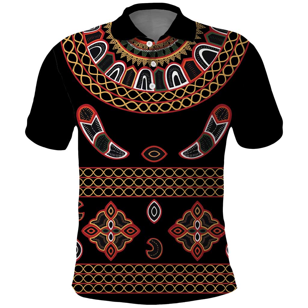 Cameroon Traditional Toghu Pattern Polo Shirt by AfricanPride
