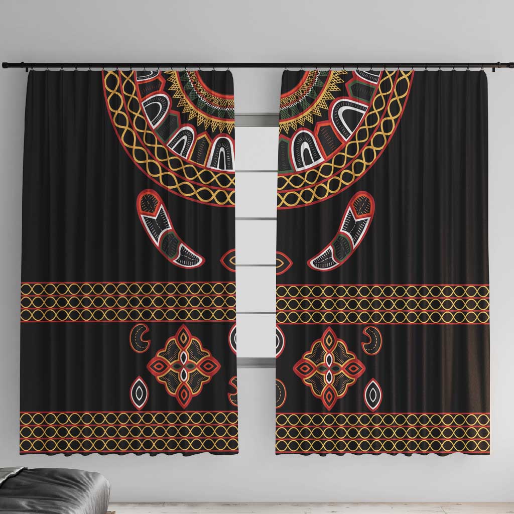 Cameroon Traditional Toghu Pattern Window Curtain by AfricanPride