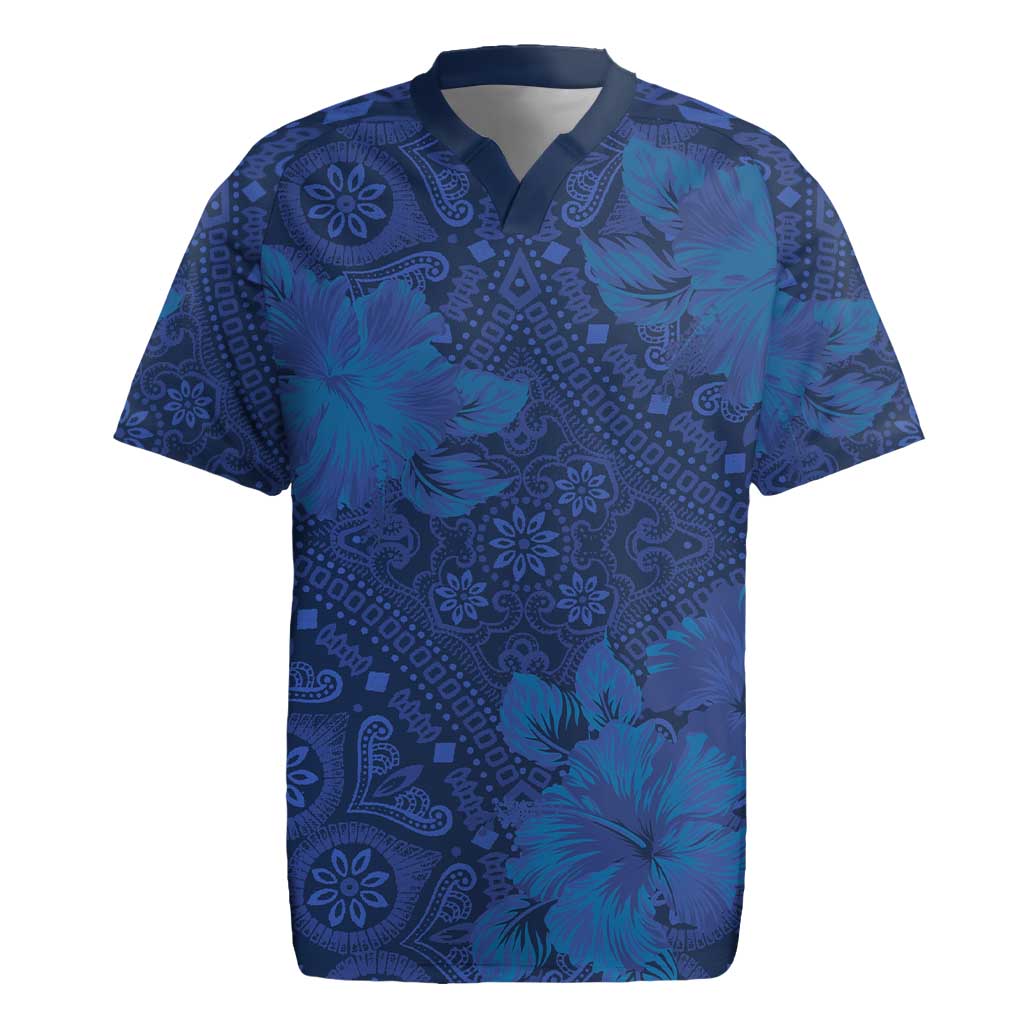 Afro Hibiscus Tropical Rugby Jersey ShweShwe African Pattern by African ...