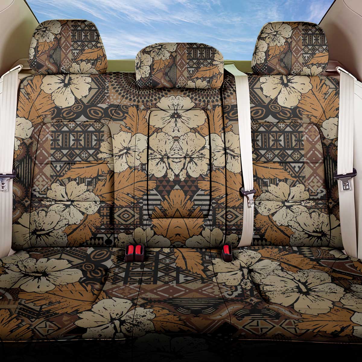 Afro Hibiscus Tropical Back Car Seat Cover African Pattern by African Pride