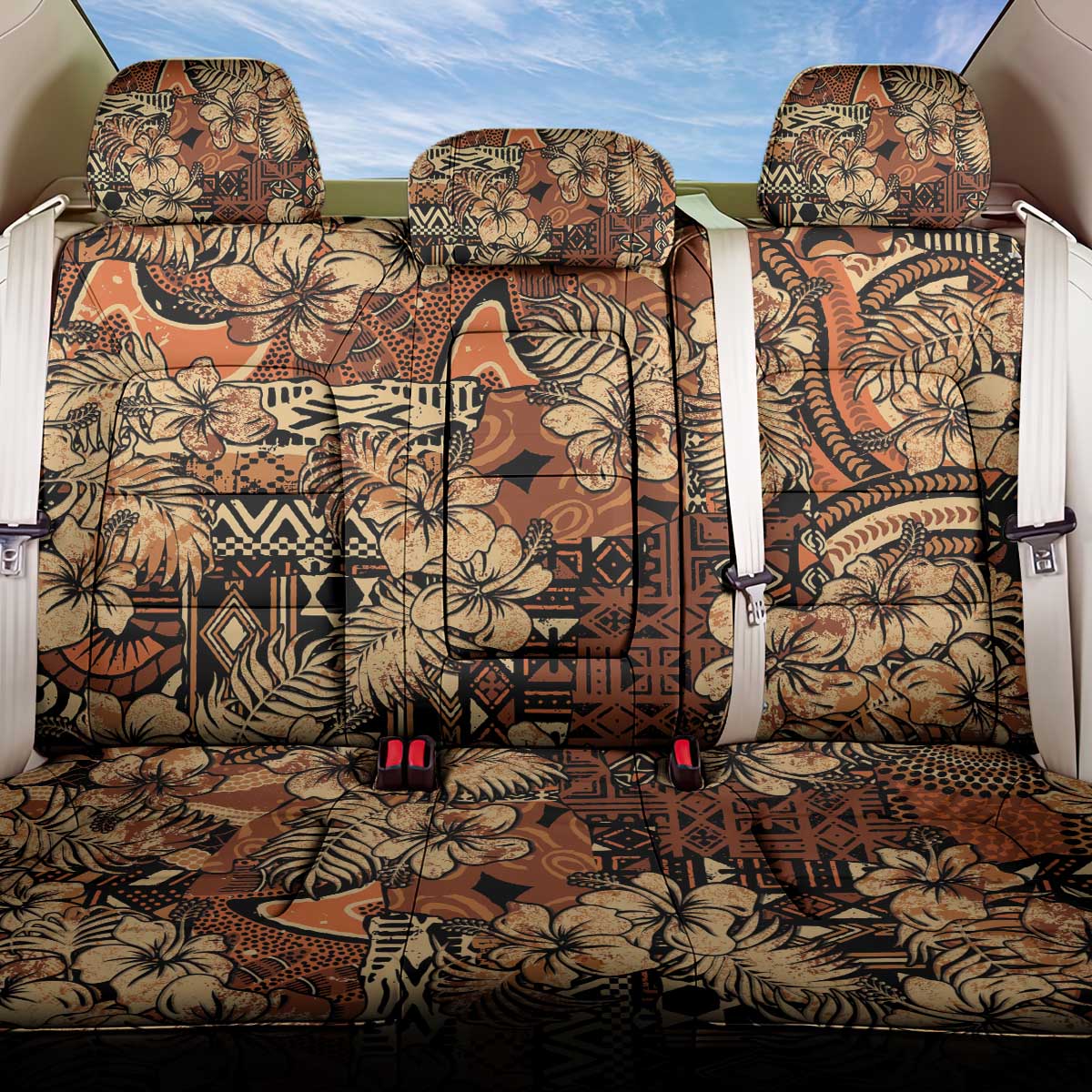 Afro Hibiscus Tropical Back Car Seat Cover African Pattern by African Pride