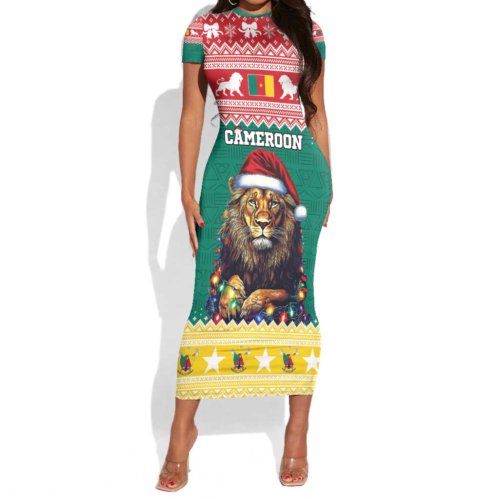 Cameroon Christmas Short Sleeve Bodycon Dress Lion African Santa by ...