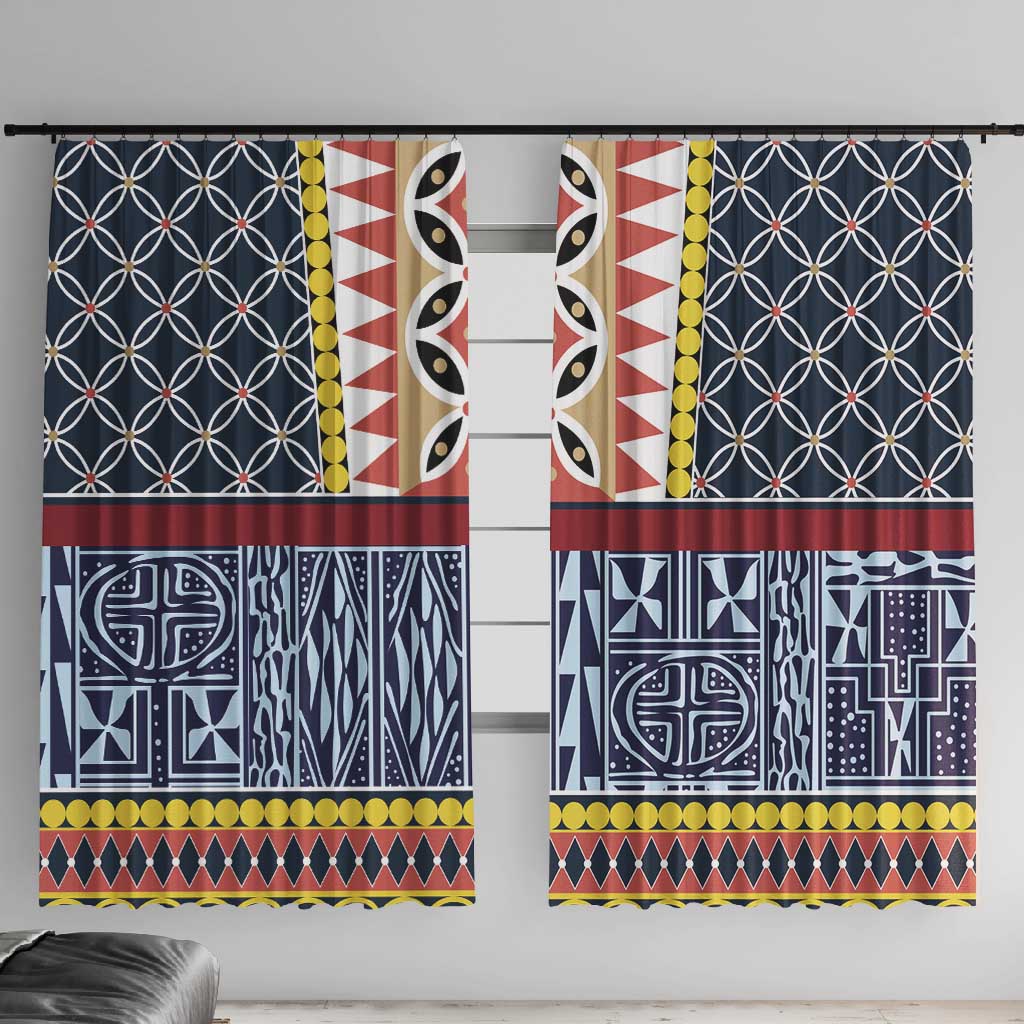 Toghu Bamenda Window Curtain Cameroon Traditional Pattern by AfricanPride