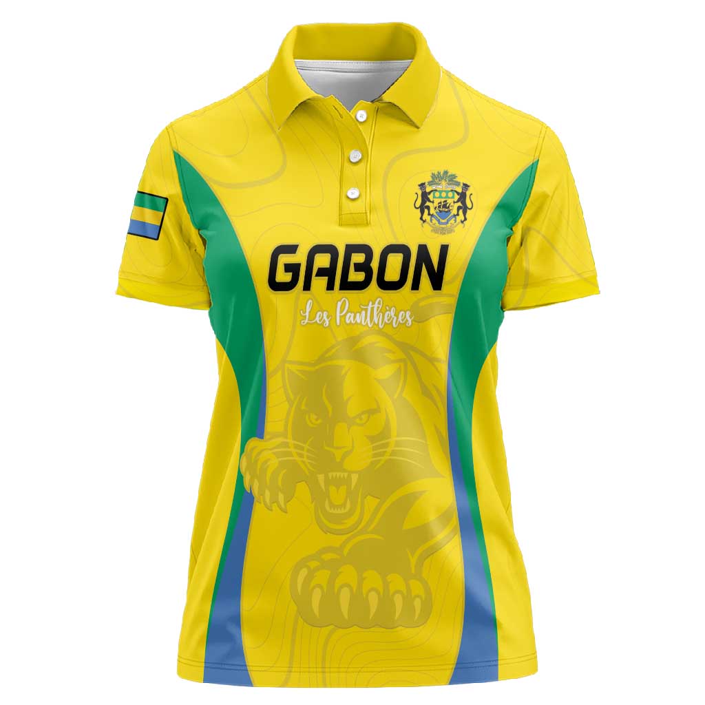 Custom Gabon Football Women Polo Shirt Go Champions Les Pantheres by ...
