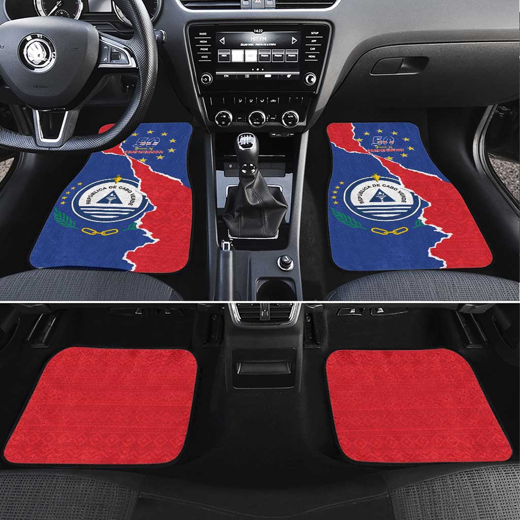 Happy Cabo Verde Car Mats 50th Anniversary of Independence by AfricanPride