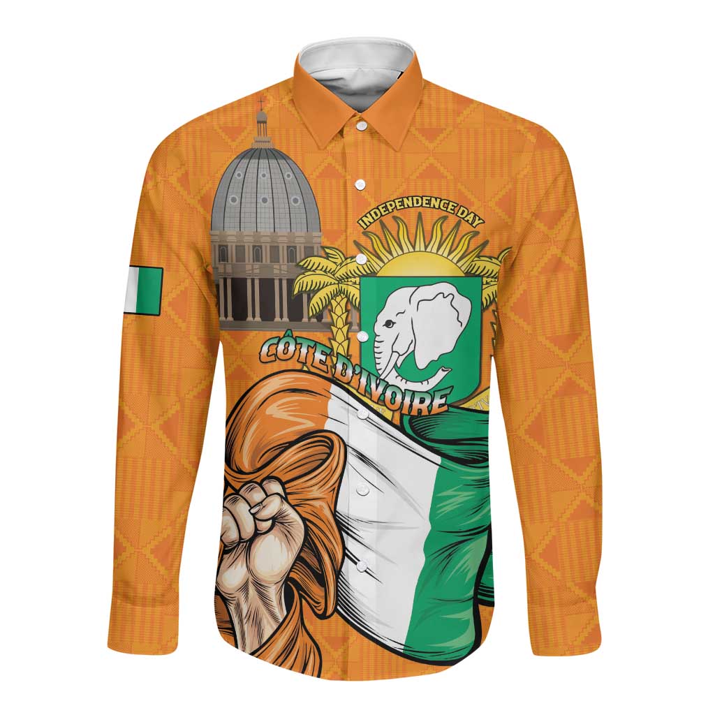 Personalised Happy Cote dIvoire Long Sleeve Button Shirt 65th of ...