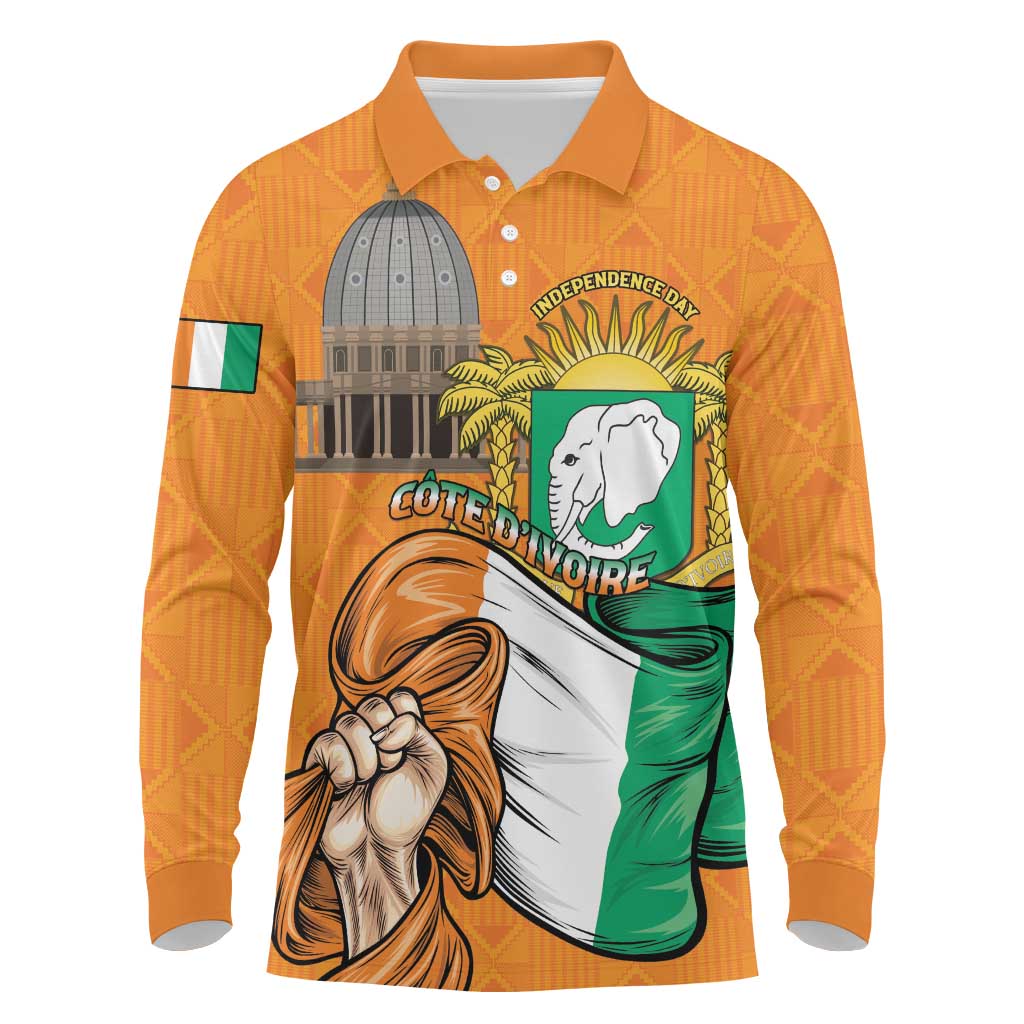 Personalised Happy Cote dIvoire Long Sleeve Polo Shirt 65th of ...