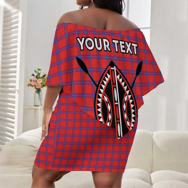 Afro Kenya Maasai Shuka Personalized Off Shoulder Short Dress Maasai ...