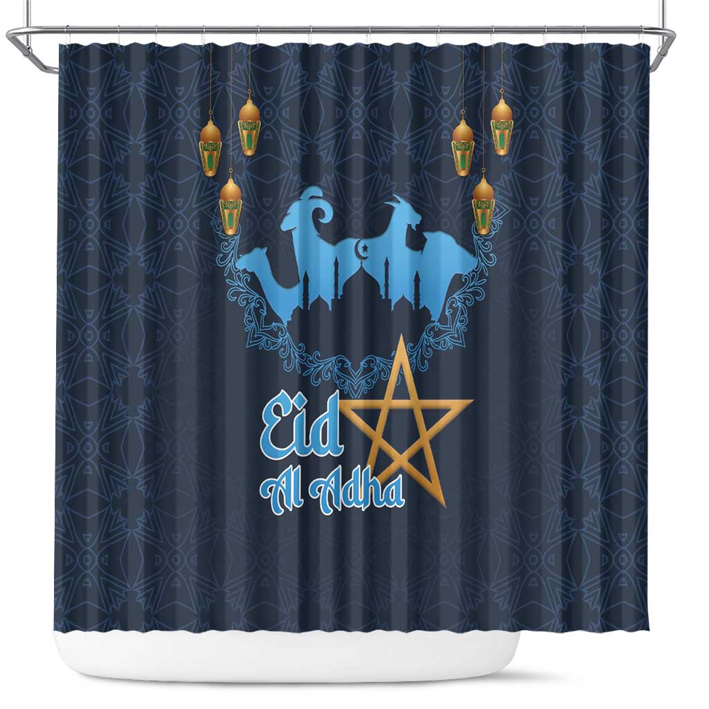 Happy Eid Al-Adha Shower Curtain Morocco Mubarak by AfricanPride