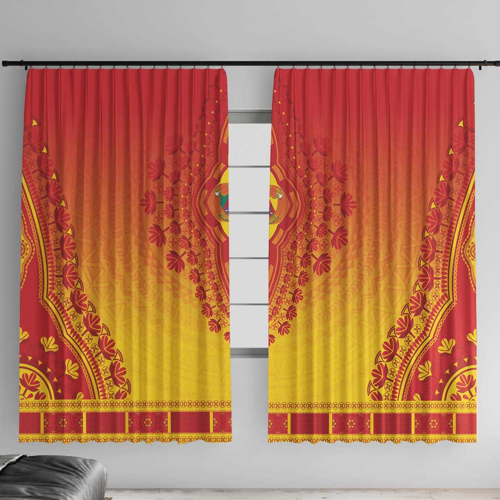 Afro Cameroon Window Curtain African Dashiki Style by African Pride