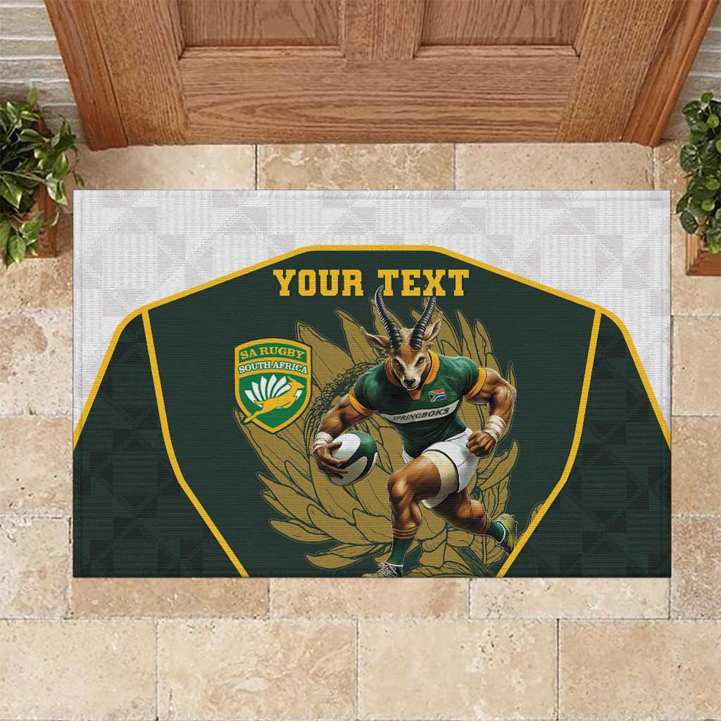 South Africa Rugby Personalised Rubber Doormat Springboks Mascot With ...