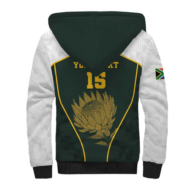 South Africa Rugby Personalised Sherpa Hoodie Springboks Mascot With ...