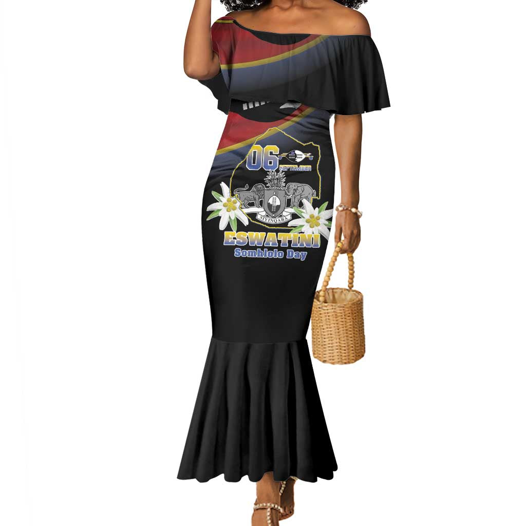 Personalized Eswatini Somhlolo Day Mermaid Dress Coat Of Arms With Map ...