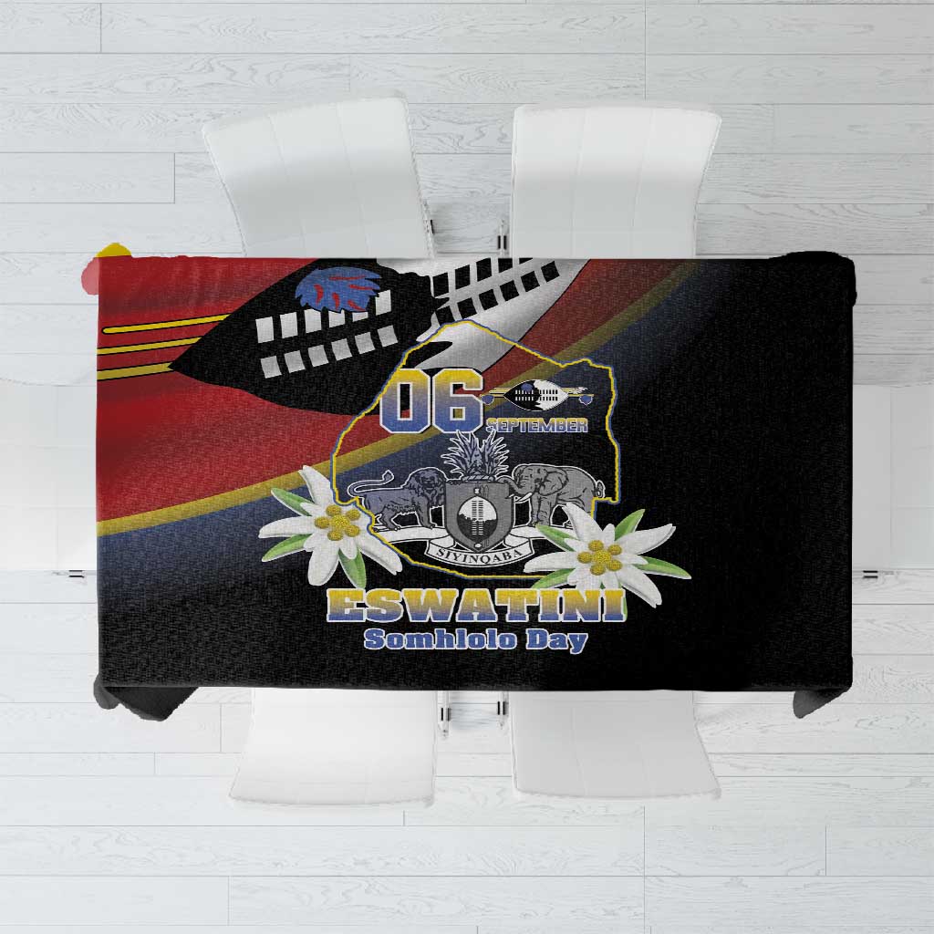 Eswatini Somhlolo Day Tablecloth Coat Of Arms With Map by African Pride