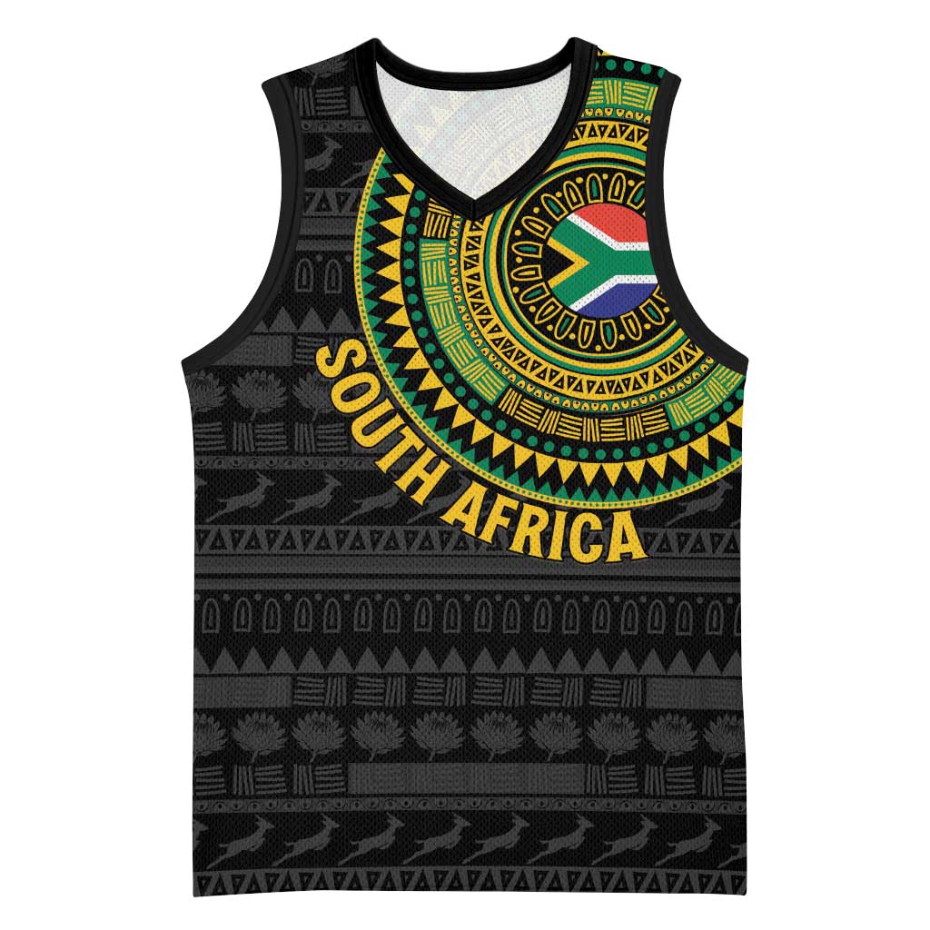 Personalised South Africa African Tribal Pattern Basketball Jersey ...