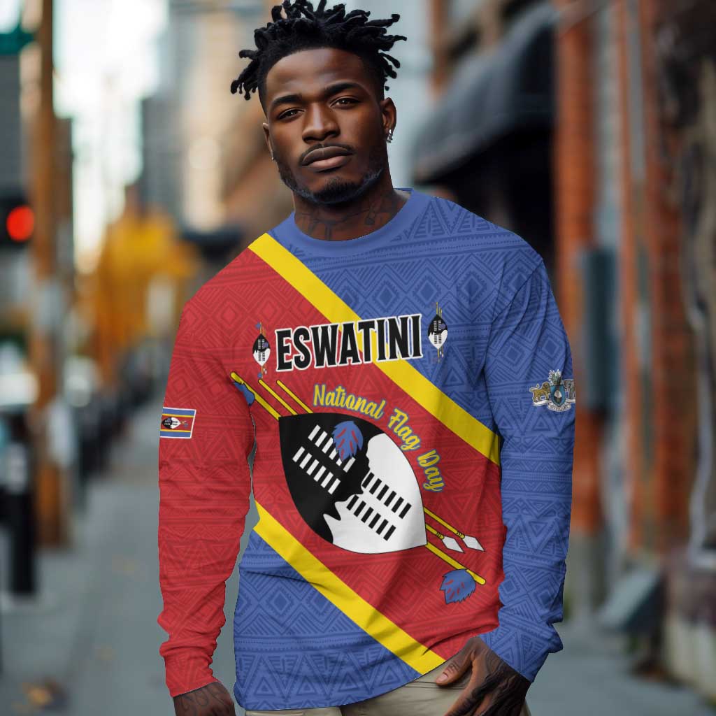 Personalized Happy Swaziland National Flag Day Long Sleeve Shirt Nguni ...