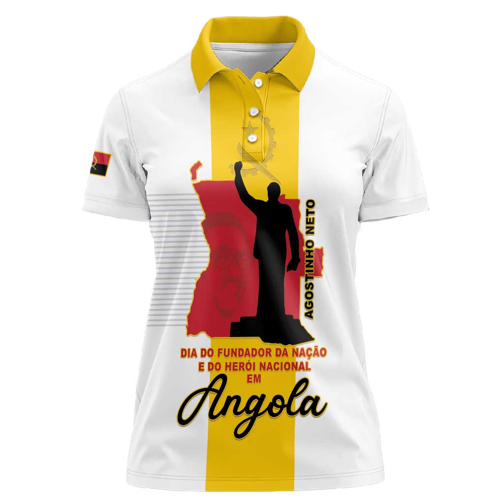 Personalized Dia dos Herois Nacionais de Angola Women Polo Shirt 17 de ...