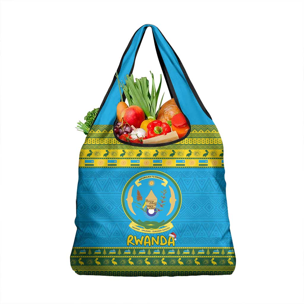 Afro Rwanda Christmas Grocery Bag Noheli Nziza Coat Of Arms - African ...