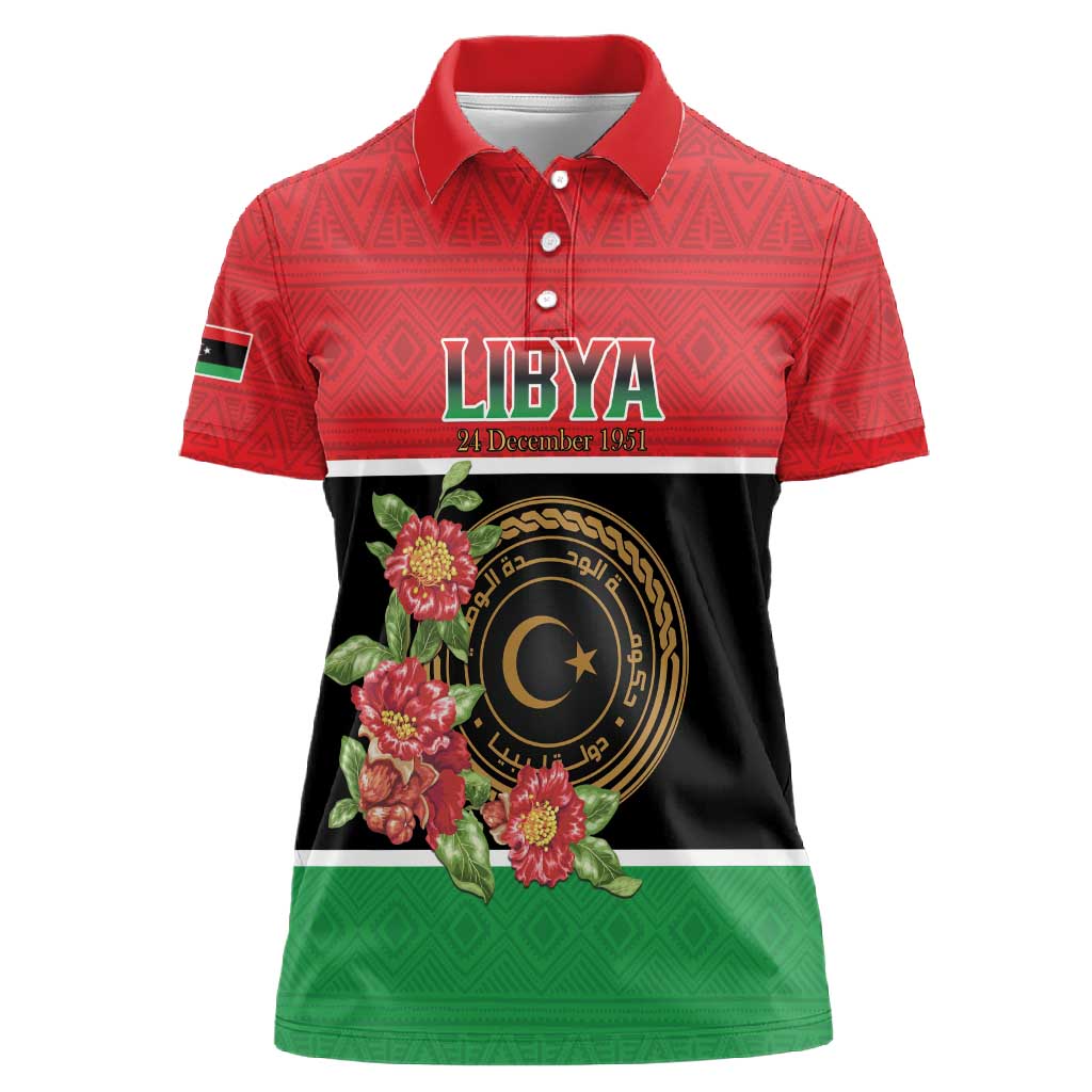 Personalized Happy Libya Women Polo Shirt Independence Day by African Pride