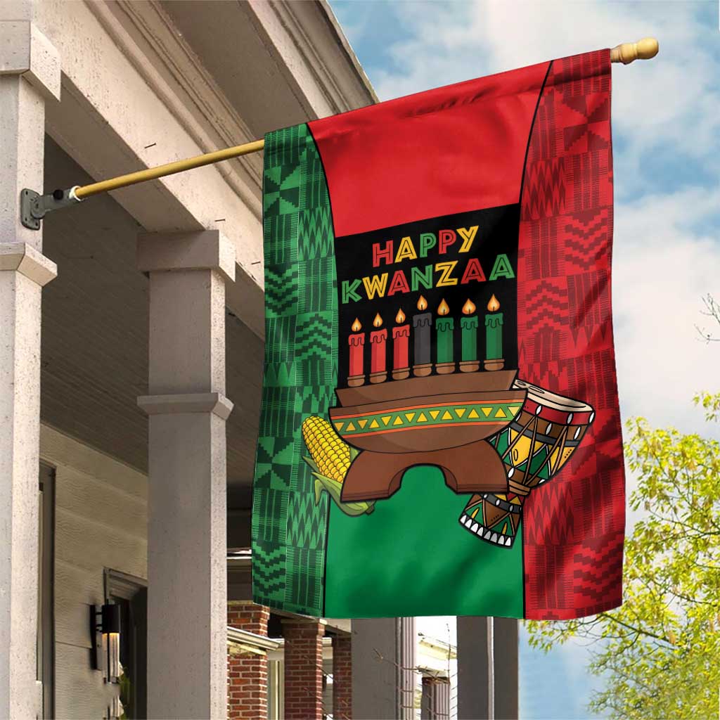 Happy Kwanzaa Holidays Garden Flag Kente Pattern by African Pride