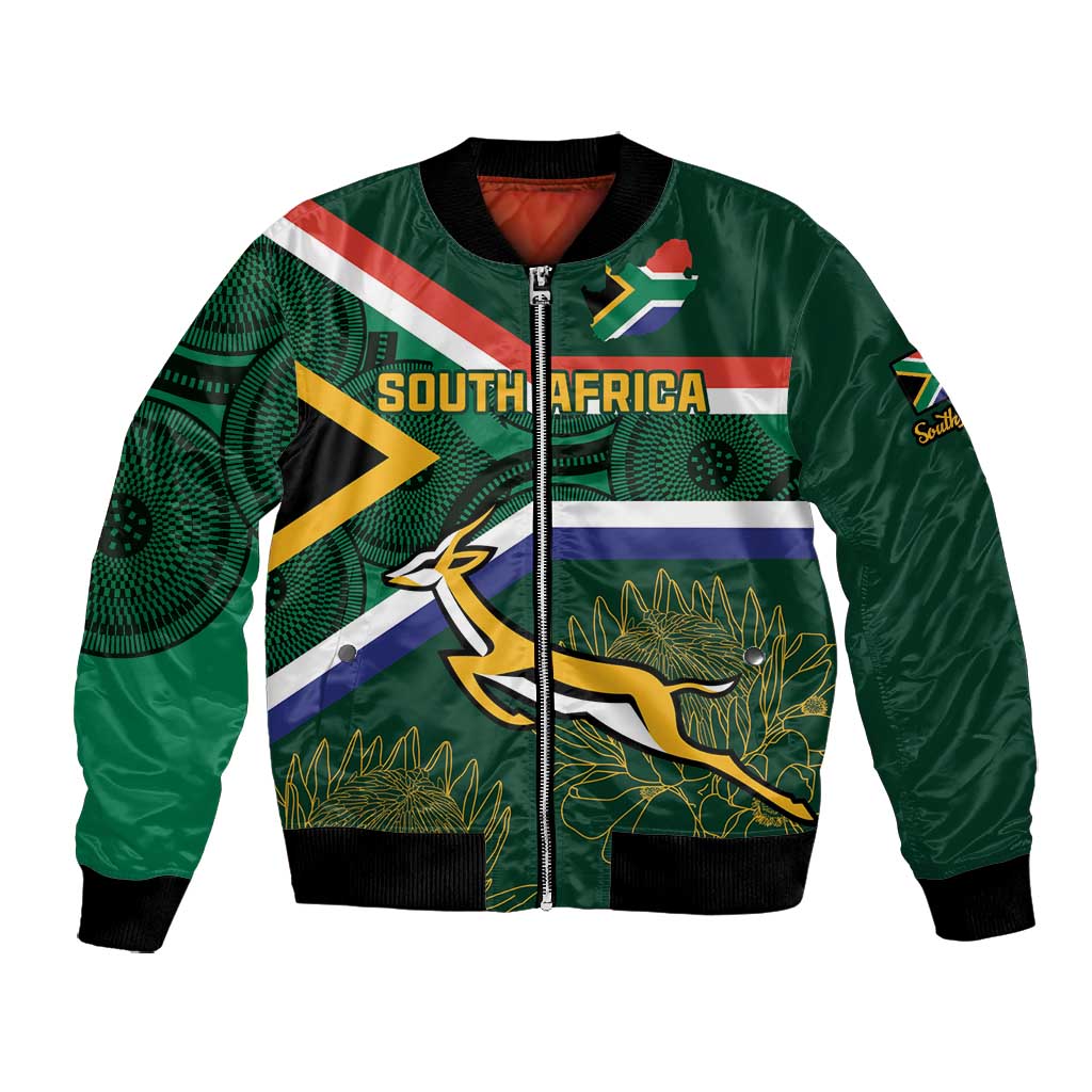 Custom South Africa Rugby Bomber Jacket Springboks Mascot African ...