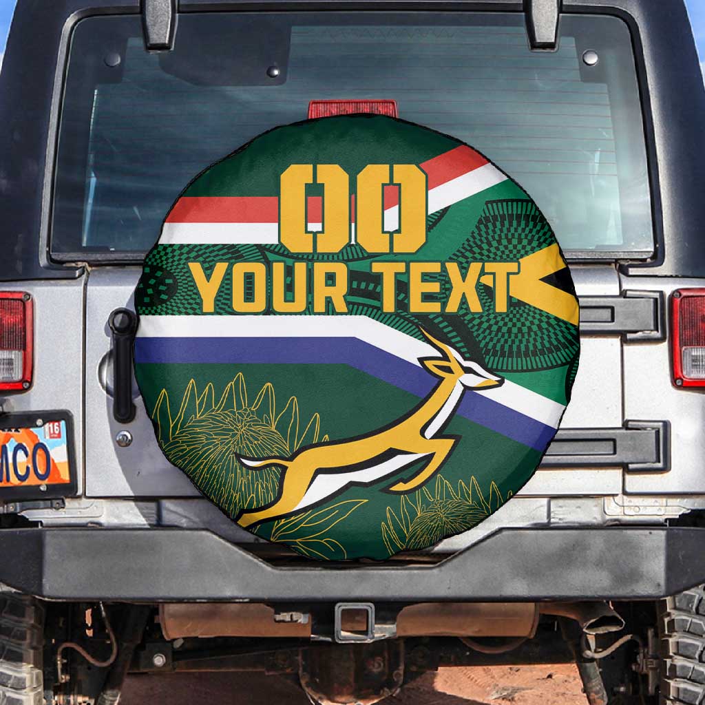 Custom South Africa Rugby Spare Tire Cover Springboks Mascot African ...